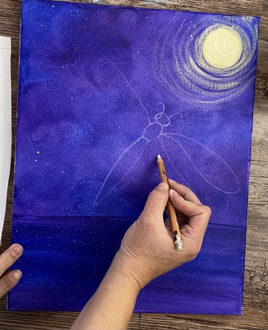 How To Paint A Dragonfly Over Lotus Pond - Tracie Kiernan - Step By ...