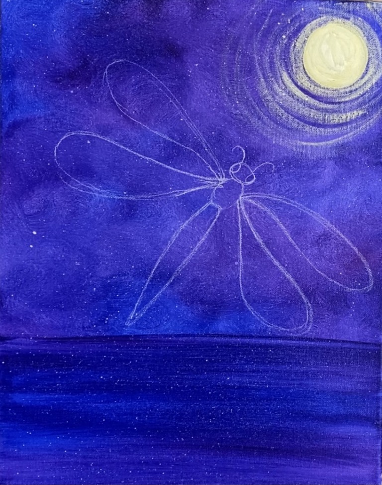 How To Paint A Dragonfly Over Lotus Pond - Tracie Kiernan - Step By ...