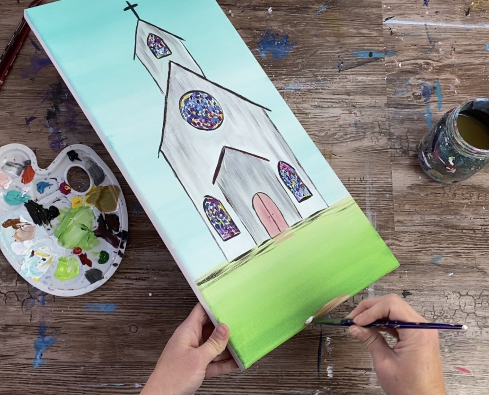 Church Painting - Step By Step Acrylic Online Tutorial For Beginners