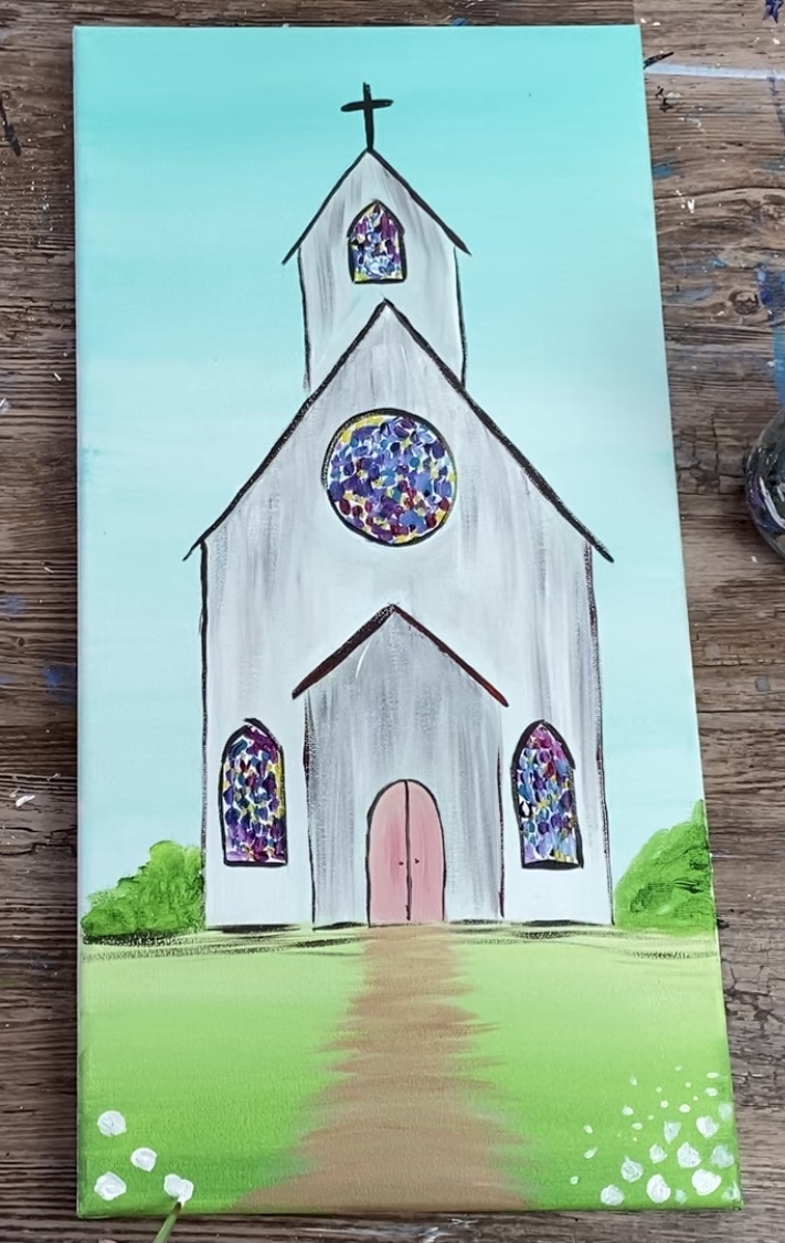 Church Painting - Step By Step Acrylic Online Tutorial For Beginners