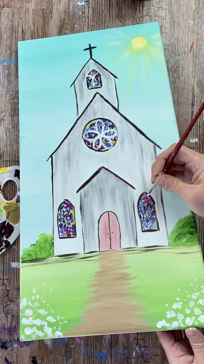 Church Painting - Step By Step Acrylic Online Tutorial For Beginners
