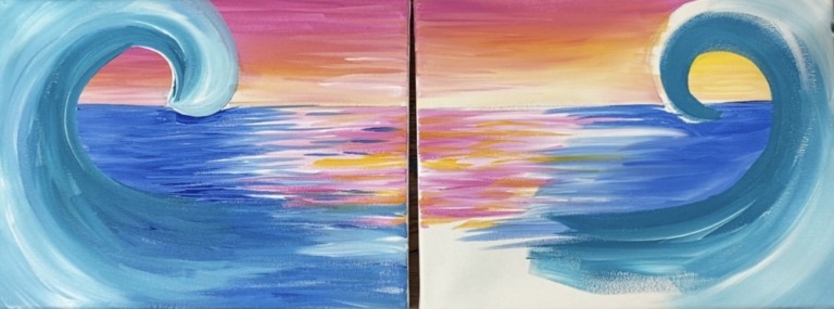 Wave Painting - Step By Step Acrylic Tutorial For Beginners