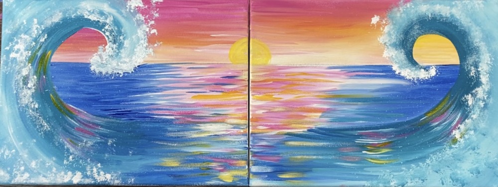 Wave Painting - Step By Step Acrylic Tutorial For Beginners