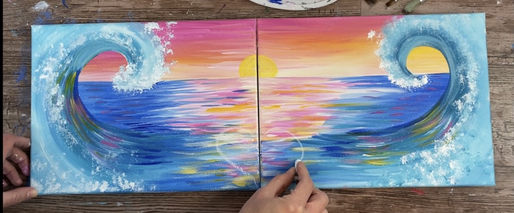 Wave Painting - Step By Step Acrylic Tutorial For Beginners