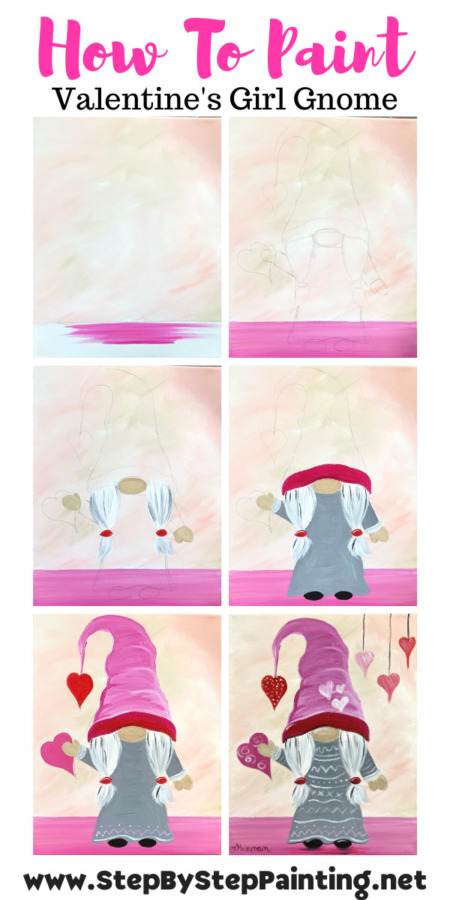 How To Paint A Valentine's Gnome - Tracie Kiernan - Step By Step Painting