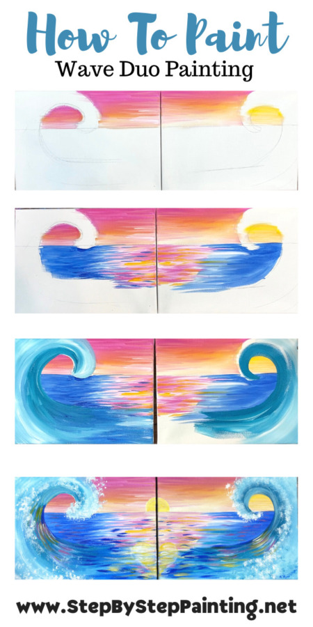 Wave Painting - Step By Step Acrylic Tutorial For Beginners