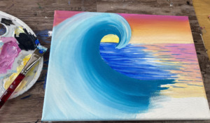 Wave Painting - Step By Step Acrylic Tutorial For Beginners