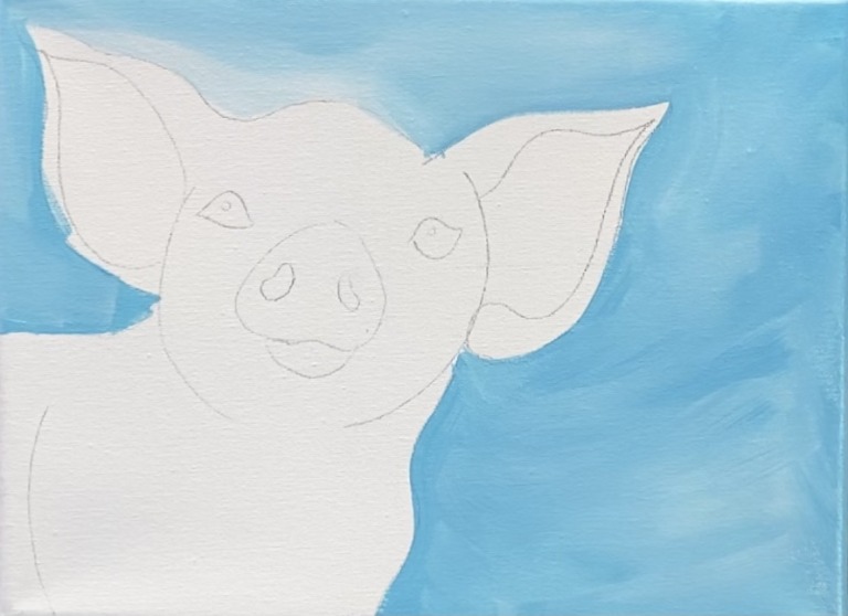 Pig Painting - Step By Step Acrylic Tutorial - For Beginners
