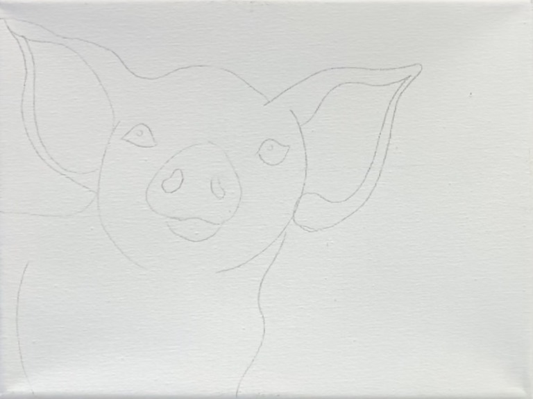 Pig Painting - Step By Step Acrylic Tutorial - For Beginners