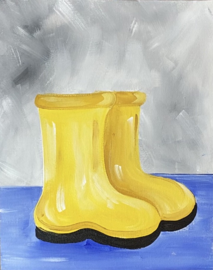 Tulip Painting - With Rain Boots - Step By Step Tutorial