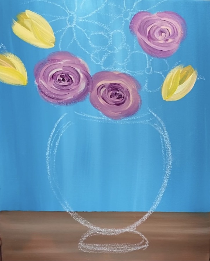 Flower Vase Painting - Step By Step Acrylic Painting Tutorial