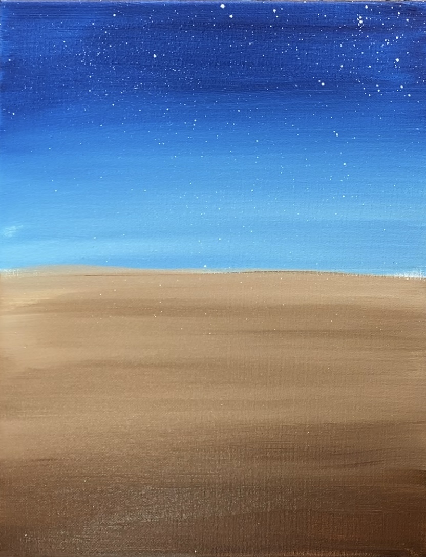 Desert Landscape Painting Tutorial - Night Desert Scene - Tracie ...