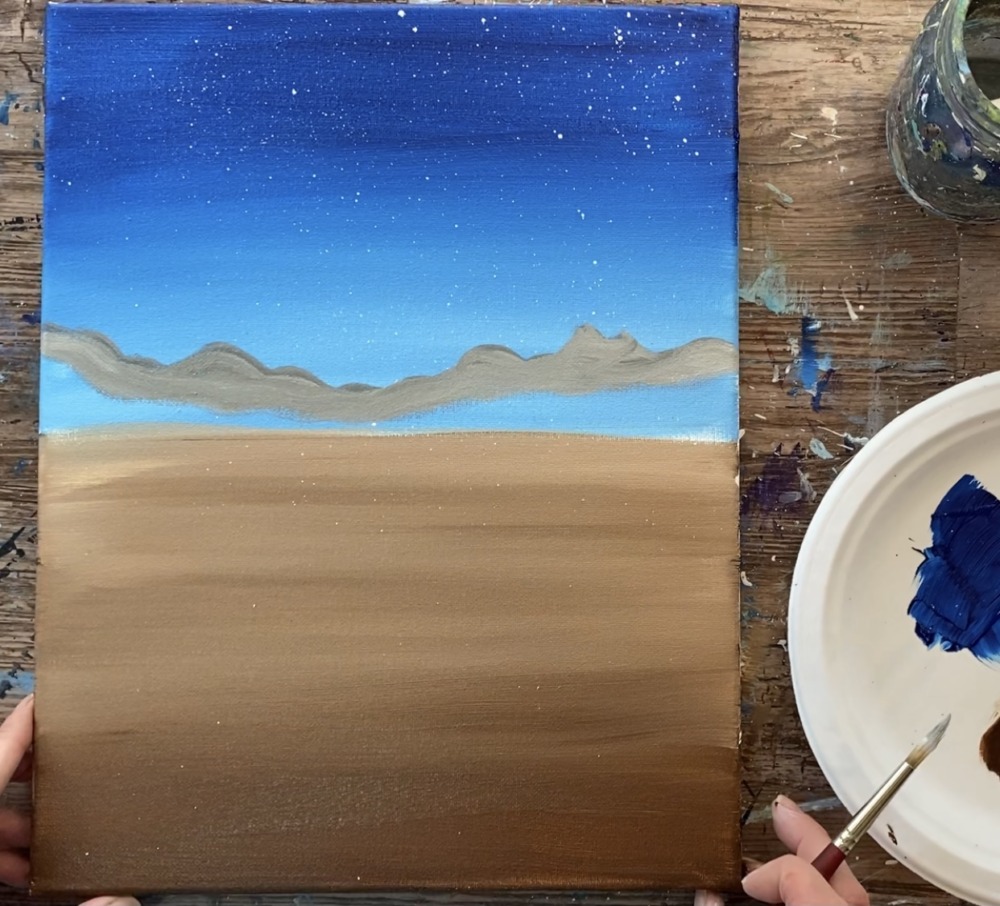 Desert Landscape Painting Tutorial - Night Desert Scene - Tracie ...