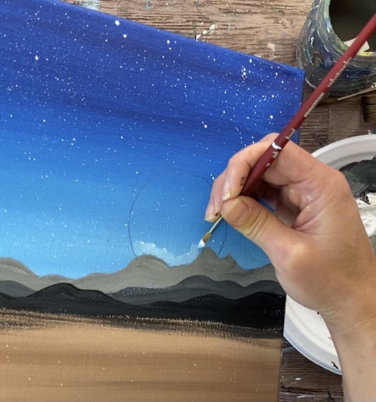 Desert Landscape Painting Tutorial - Night Desert Scene - Tracie ...