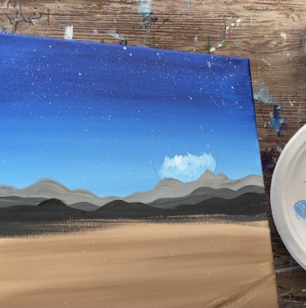 Desert Landscape Painting Tutorial - Night Desert Scene - Tracie ...