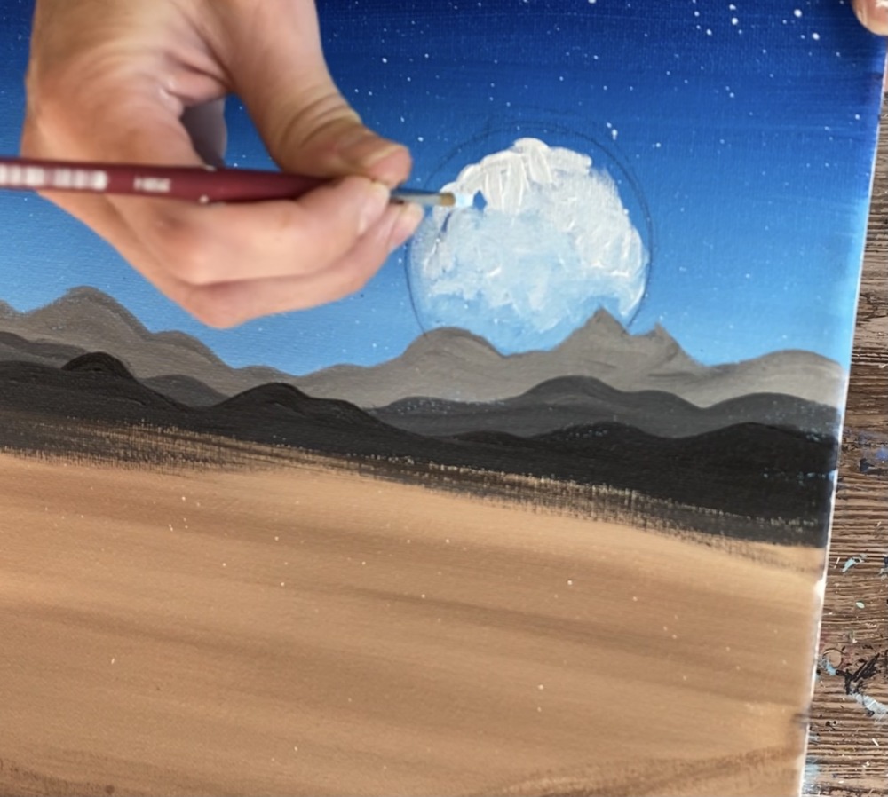 Desert Landscape Painting Tutorial - Night Desert Scene - Tracie ...