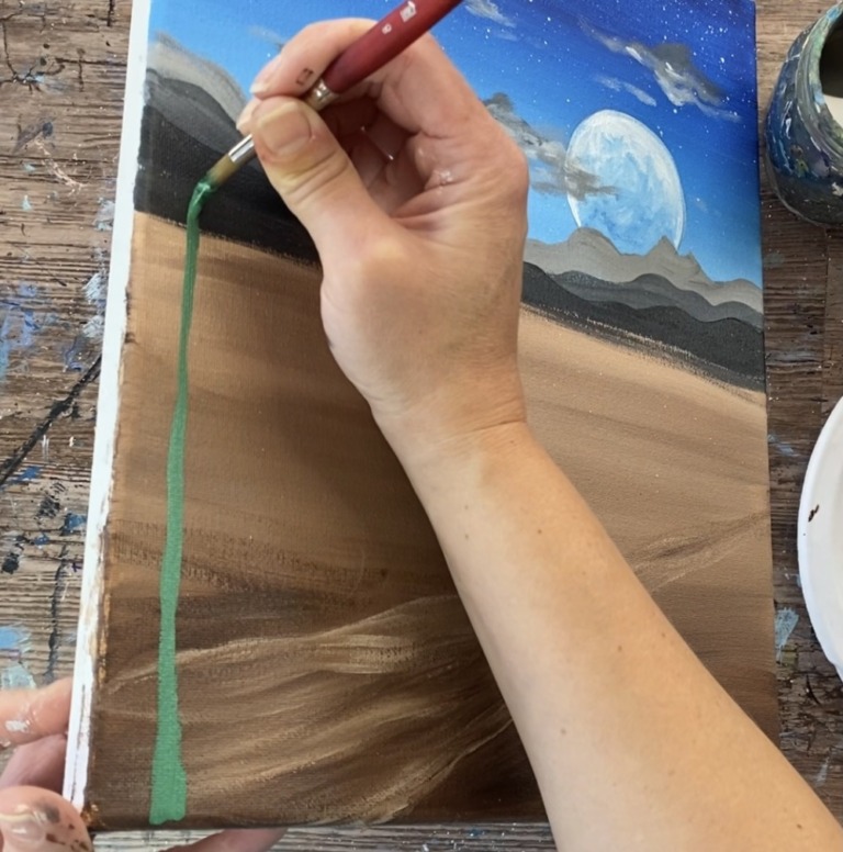 Desert Landscape Painting Tutorial - Night Desert Scene - Tracie ...