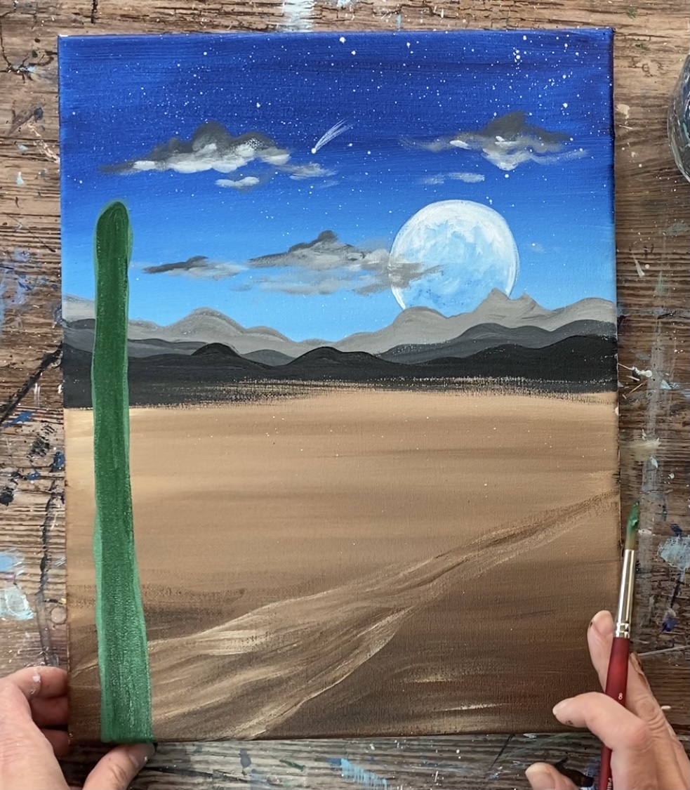 Desert Landscape Painting Tutorial - Night Desert Scene - Step By Step ...