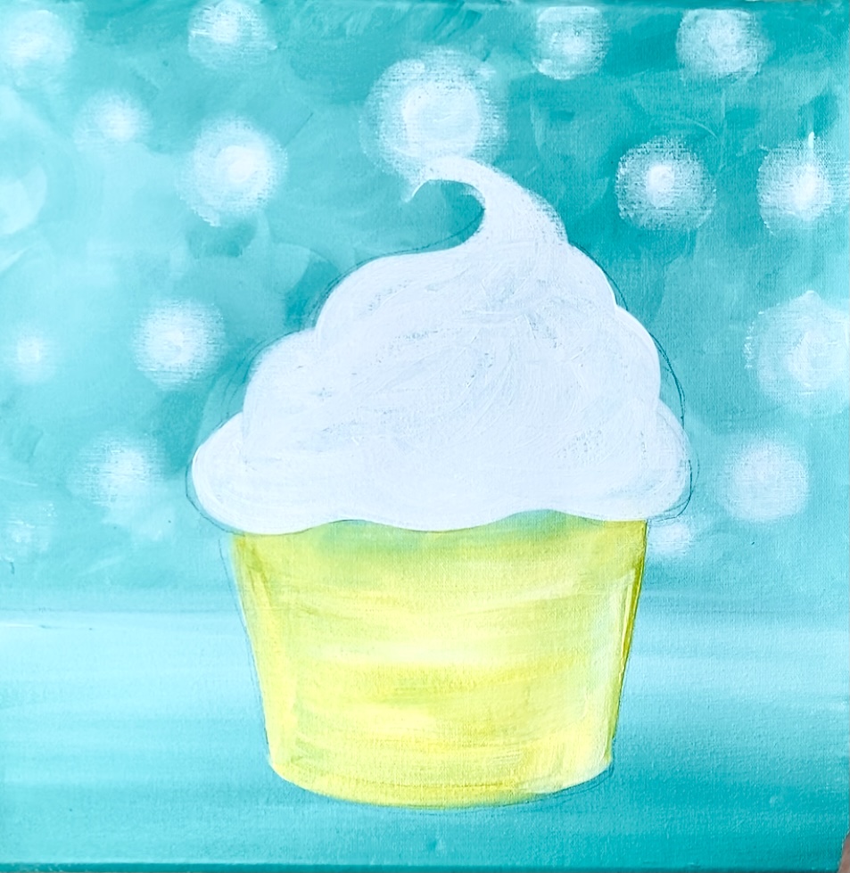 Cupcake Painting - Step By Step Acrylic Tutorial - Easy For Beginners