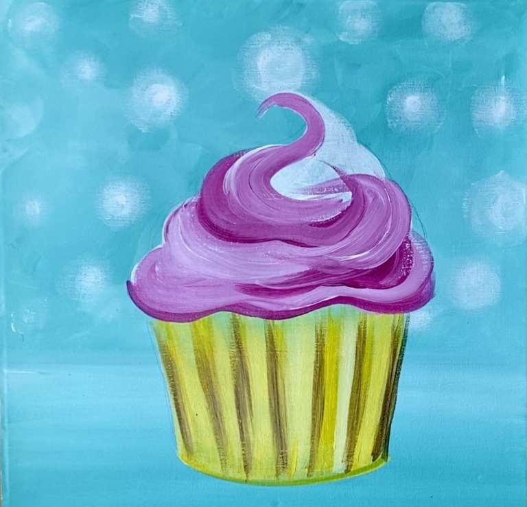 Cupcake Painting - Step By Step Acrylic Tutorial - Easy For Beginners