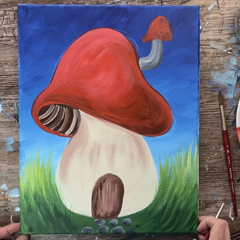 Mushroom House Painting - Step By Step Painting With Tracie Kiernan
