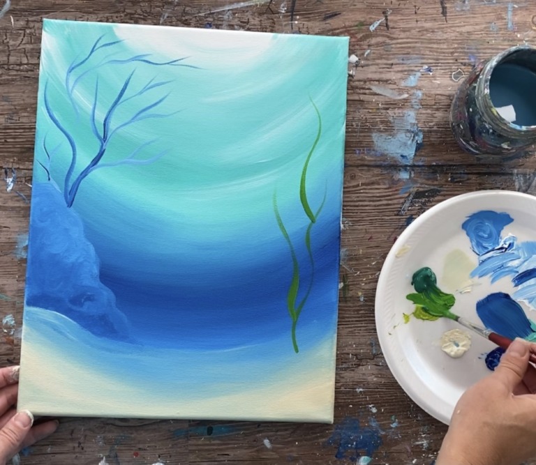 Under The Sea Painting - Step By Step Acrylic Tutorial For Beginners
