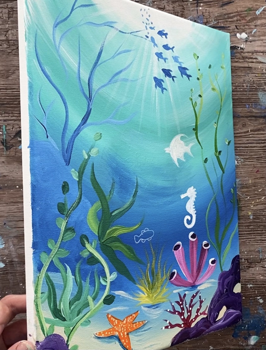 Under The Sea Painting - Step By Step Acrylic Tutorial For Beginners