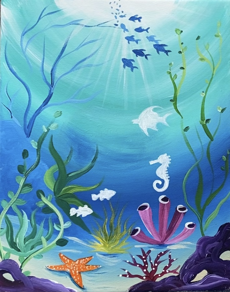 Under The Sea Painting - Step By Step Acrylic Tutorial For Beginners