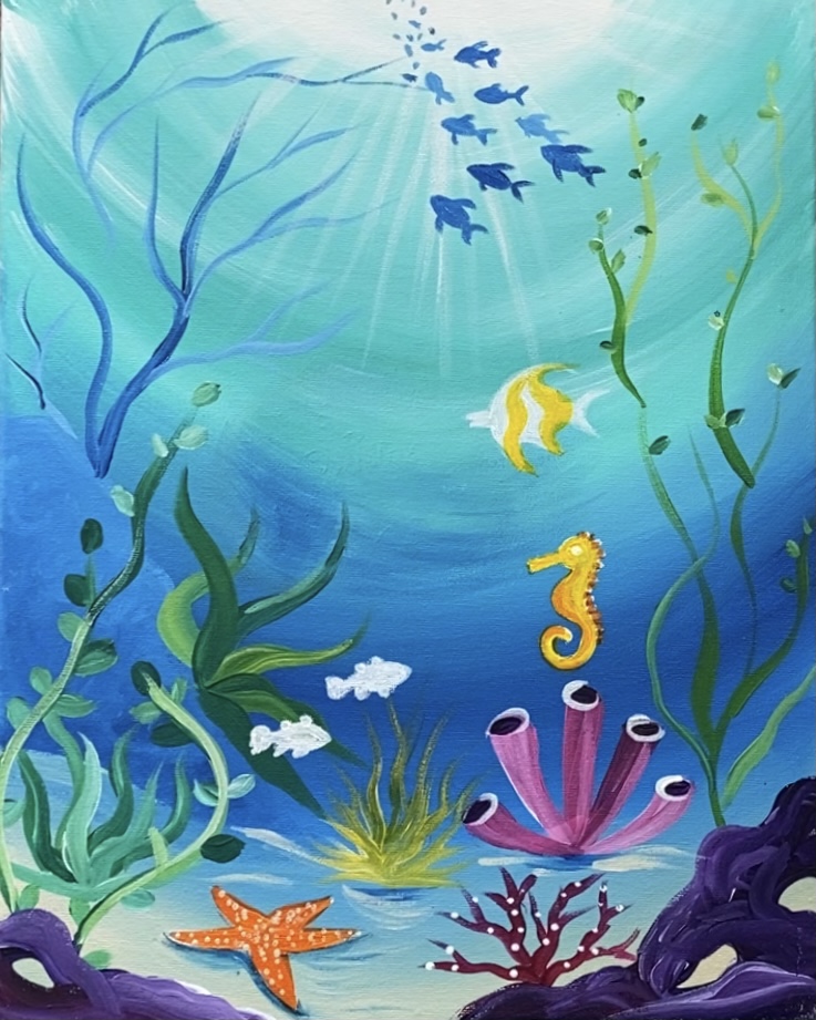 Under The Sea Painting - Step By Step Acrylic Tutorial For Beginners