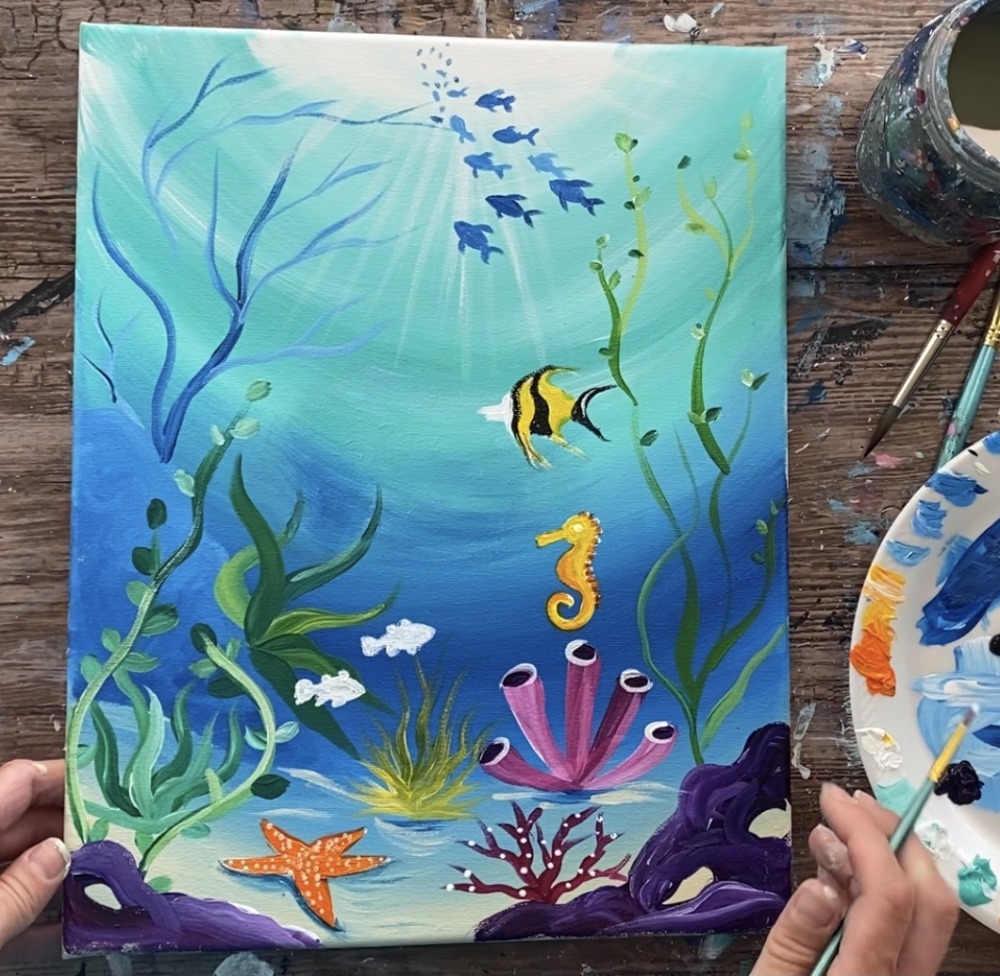 Under The Sea Painting - Step By Step Acrylic Tutorial For Beginners