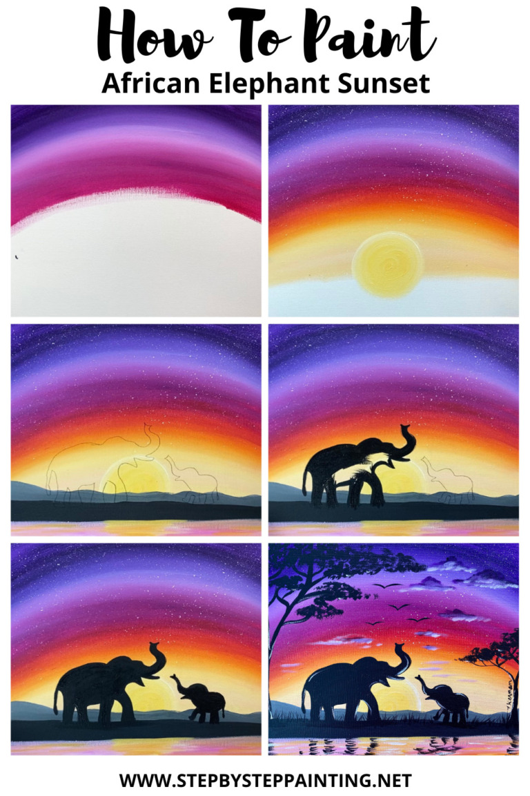 African Sunset Painting - Step By Step Painting Tutorial