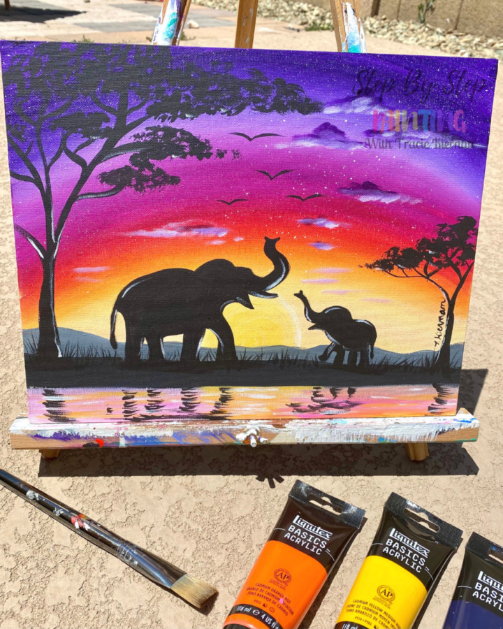 African Sunset Painting - Step By Step Painting Tutorial