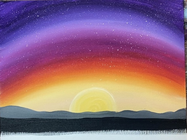 African Sunset Painting - Step By Step Painting Tutorial