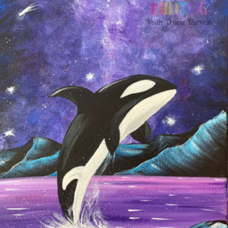 Orca Painting Tutorial - With Galaxy Sky - Step By Step