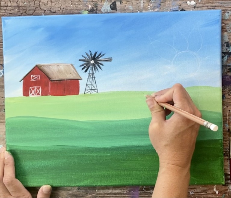 Sunflower Farm Acrylic Painting Tutorial - Tracie Kiernan - Step By ...