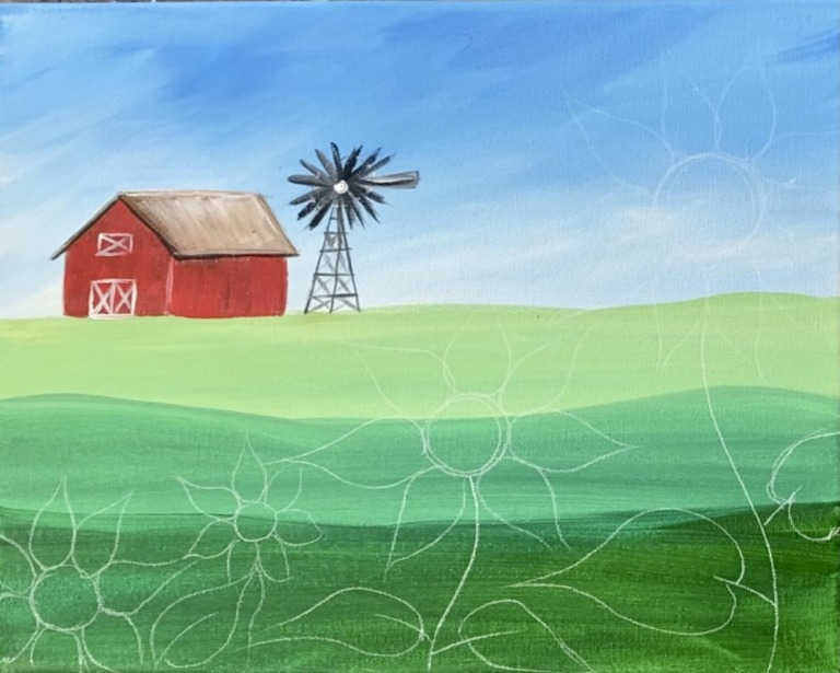 Sunflower Farm Acrylic Painting Tutorial - Tracie Kiernan - Step By ...