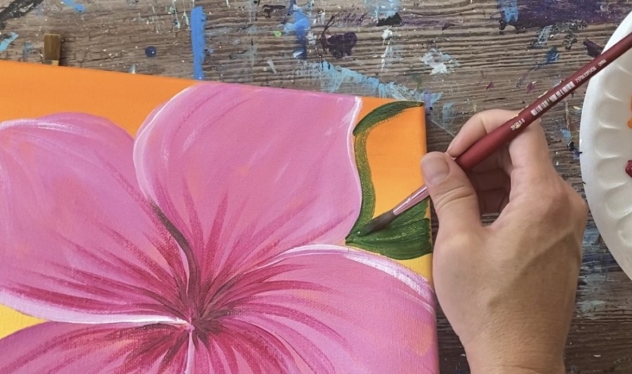 Easy Simply Tropical Hibiscus Painting - Step By Step Acrylic Tutorial
