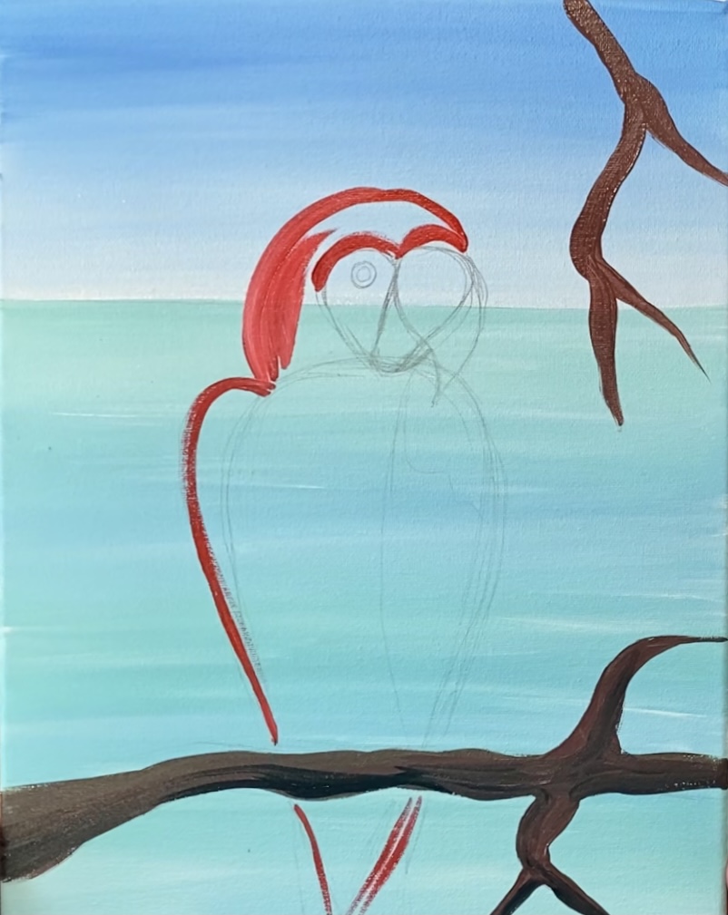 Tropical Macaw Parrot Painting - Tracie Kiernan - Step By Step Painting