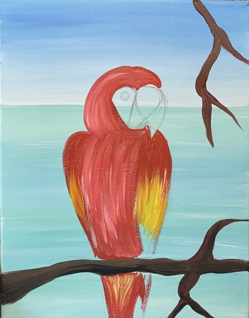 Tropical Macaw Parrot Painting - Tracie Kiernan - Step By Step Painting
