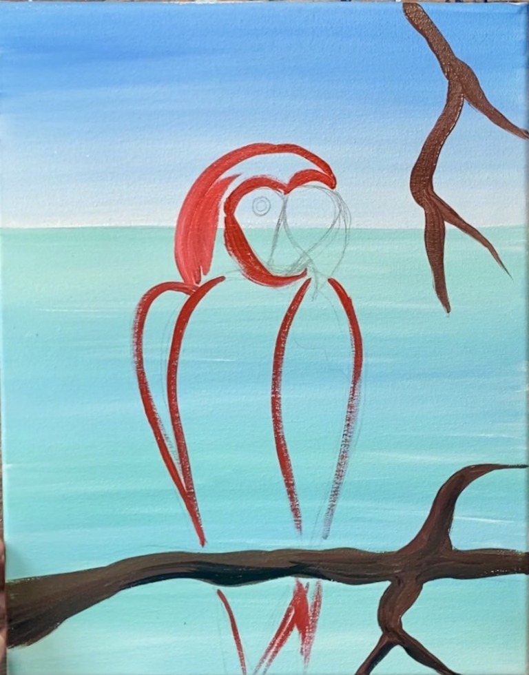 Tropical Macaw Parrot Painting - Tracie Kiernan - Step By Step Painting