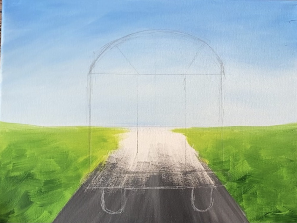 Bus Painting - Step By Step Acrylic Tutorial Online For Beginners