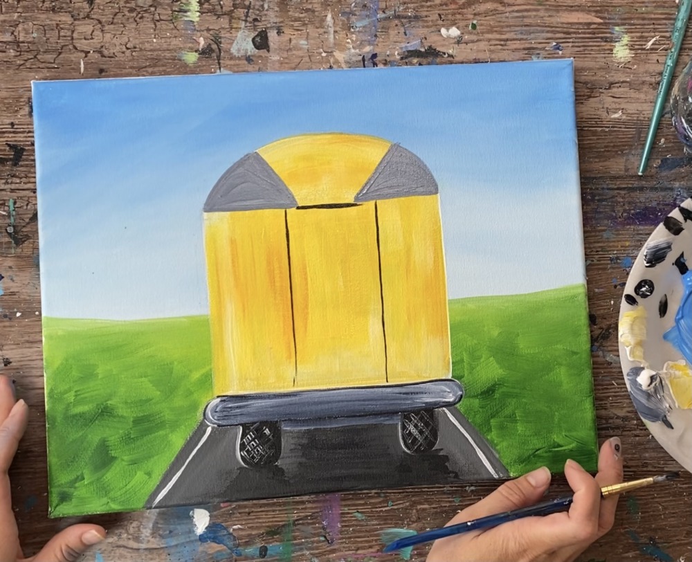 Bus Painting - Step By Step Acrylic Tutorial Online For Beginners