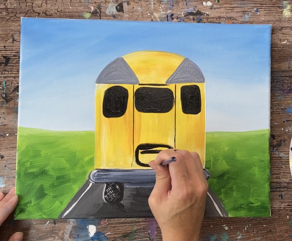 Bus Painting - Step By Step Acrylic Tutorial Online For Beginners