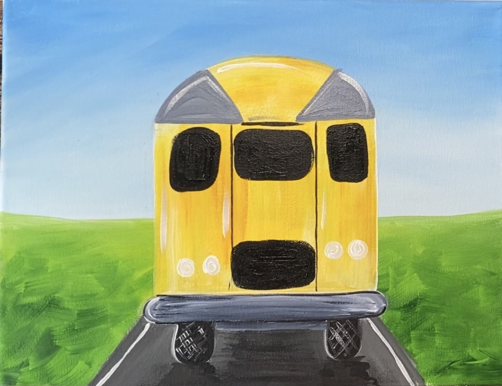 Bus Painting - Step By Step Acrylic Tutorial Online For Beginners