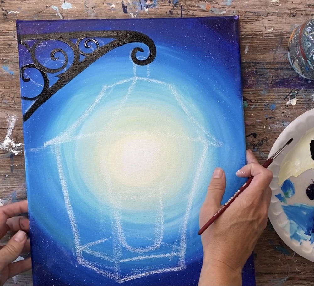 Lantern Painting - Fall Night - Step By Step Acrylic Tutorial Online