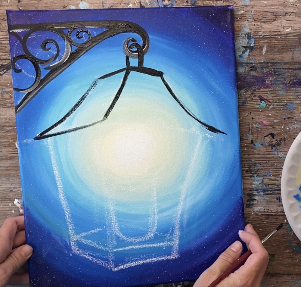 Lantern Painting - Fall Night - Step By Step Acrylic Tutorial Online
