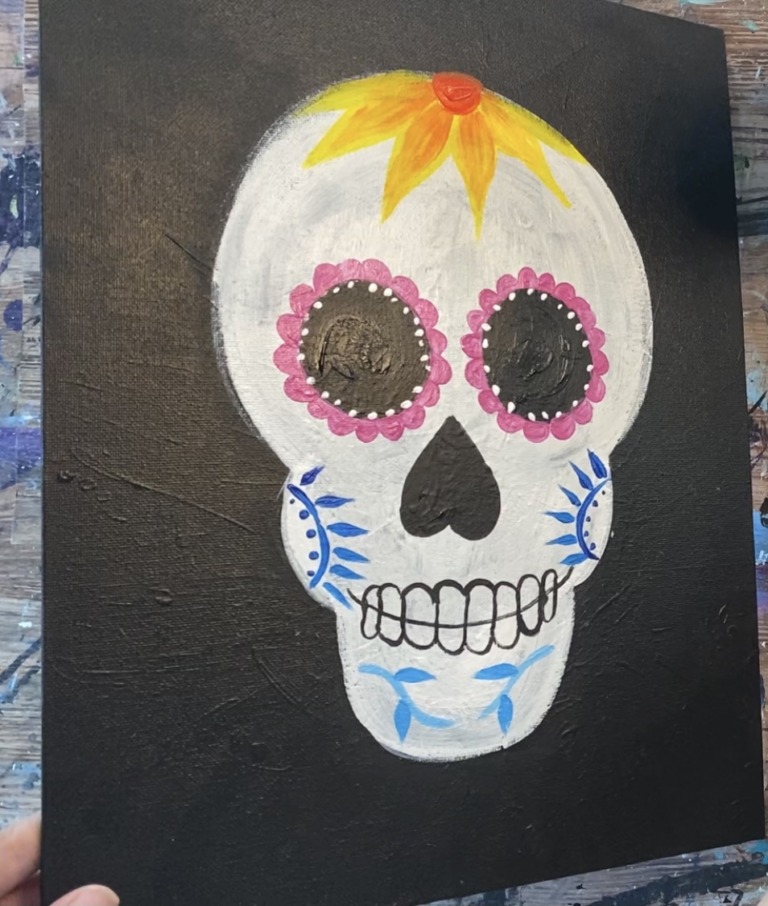 Dia De Los Muertos Sugar Skull Painting Tutorial - Tracie Kiernan ...