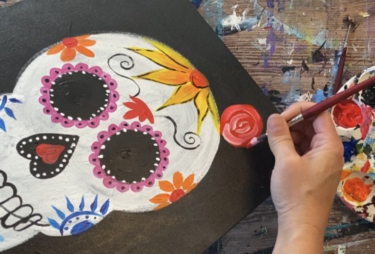Dia De Los Muertos Sugar Skull Painting Tutorial - Tracie Kiernan ...