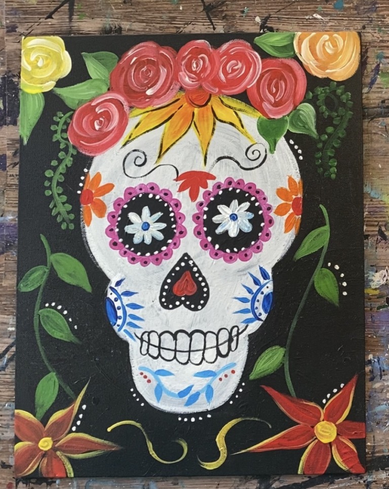 Dia De Los Muertos Sugar Skull Painting Tutorial - Tracie Kiernan ...