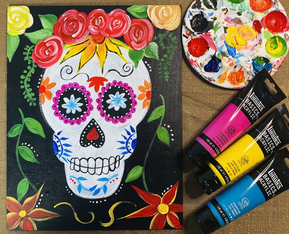 Dia De Los Muertos Sugar Skull Painting Tutorial - Tracie Kiernan ...